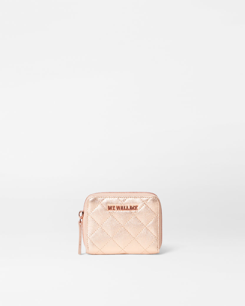 MZ Wallace Zip Round Wallet in Rose Gold Metallic – CoatTails