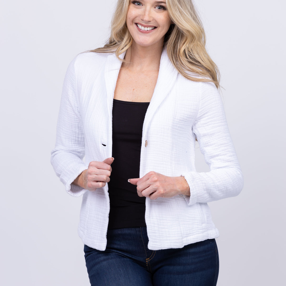 Dylan Blake Blazer in White – CoatTails