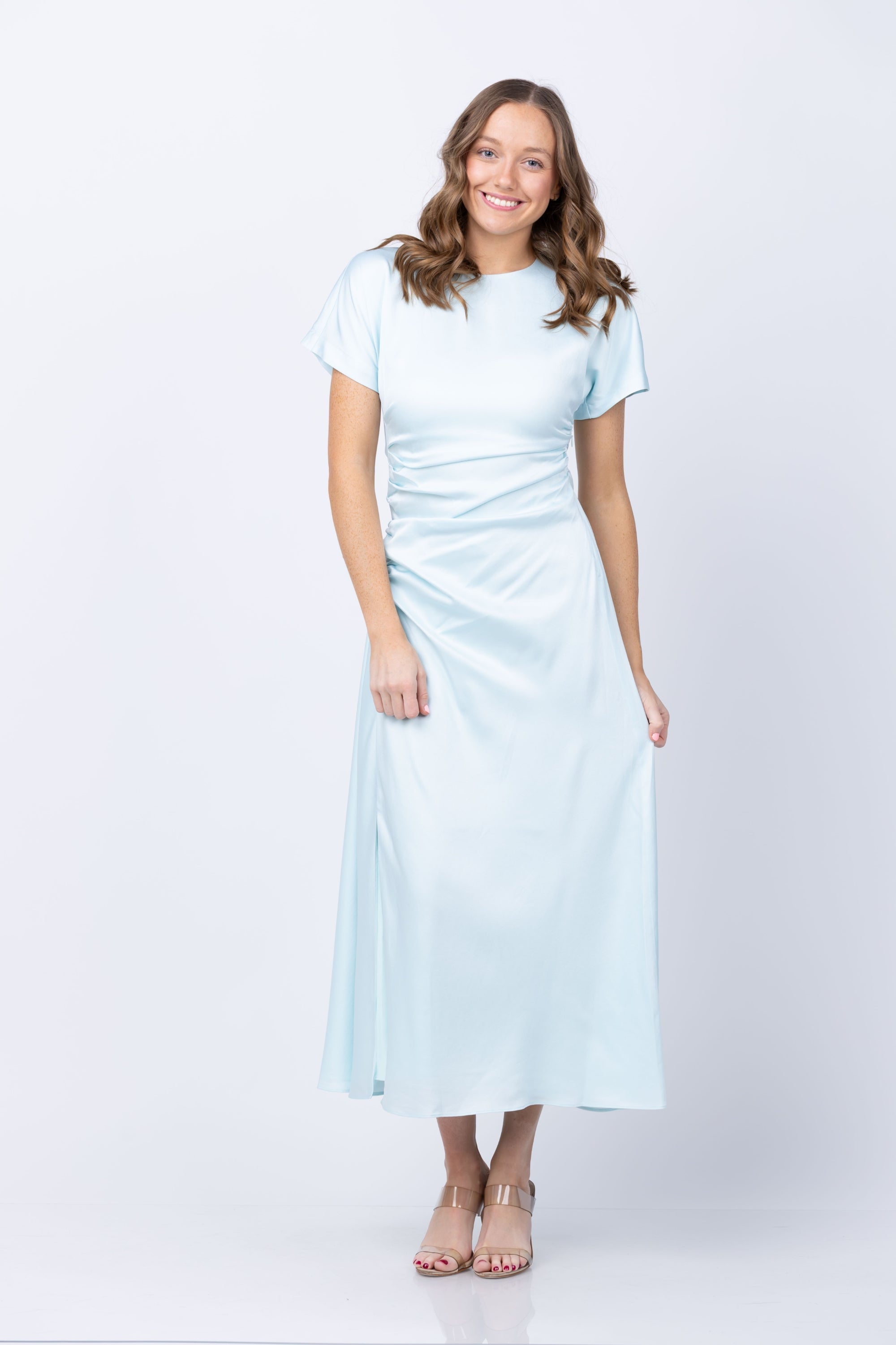 Simkhai Marabella Draped Midi Dress in Sky