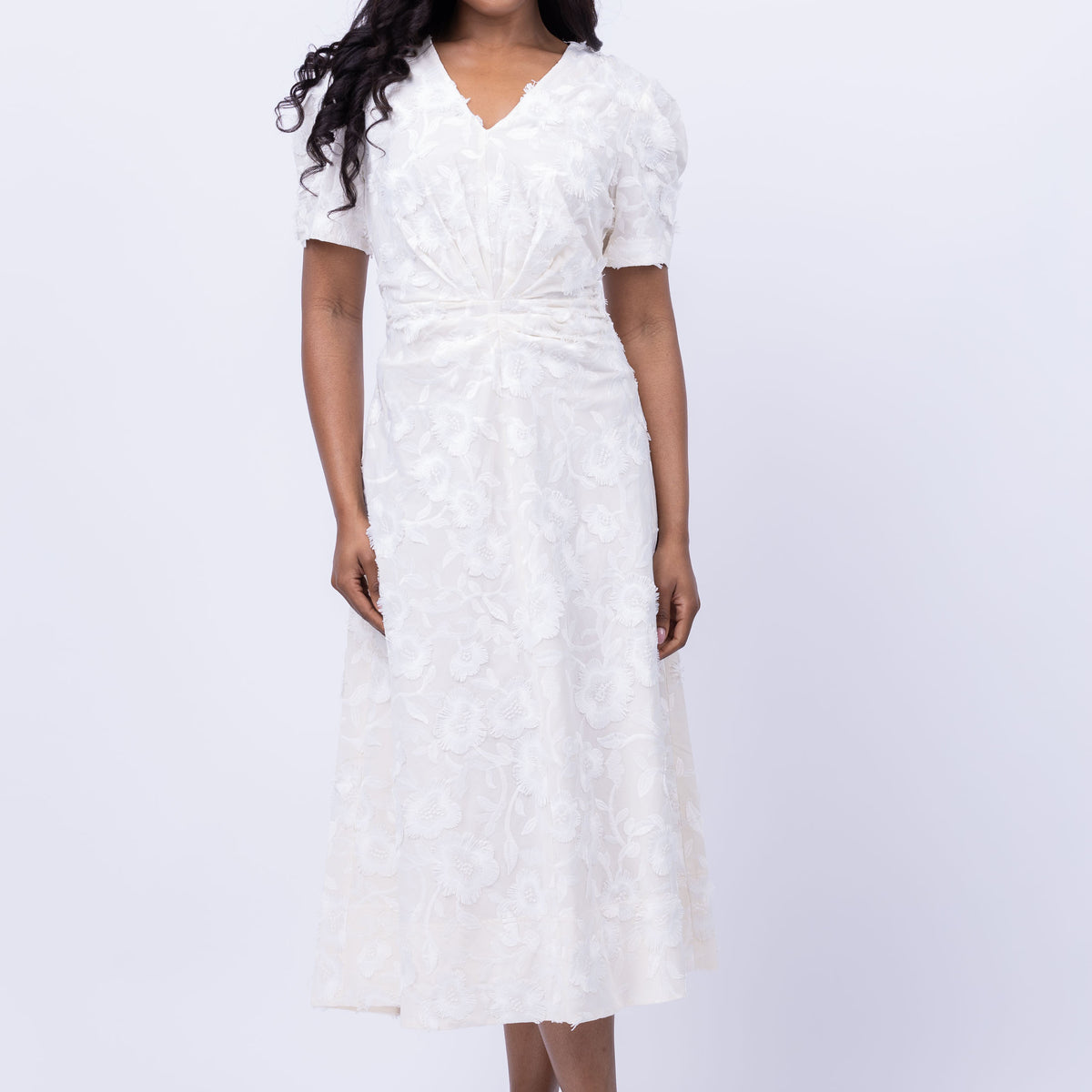 Tanya Taylor Doris Dress in Cypress/Optic White – CoatTails