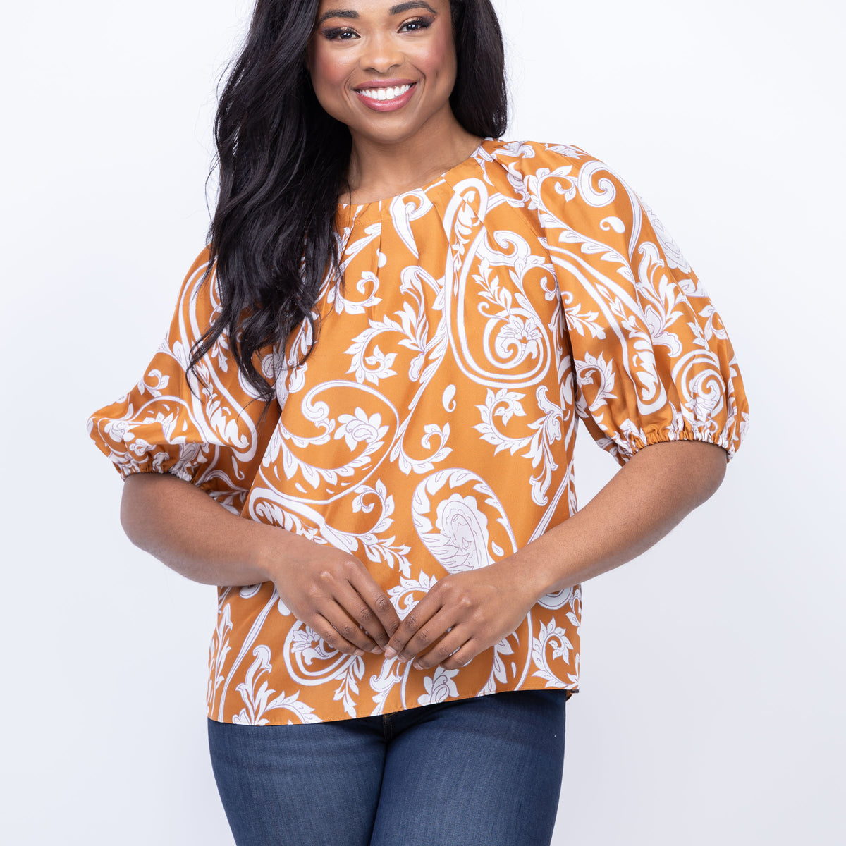 Tyler Boe Renee Silk Top in Ginger – CoatTails