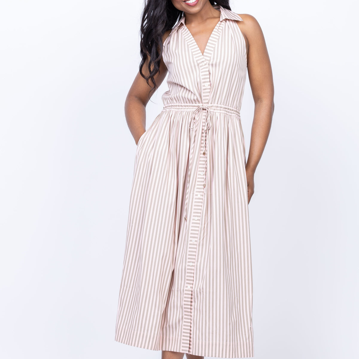 Hevron Stella Dress in Blush Stripe – CoatTails