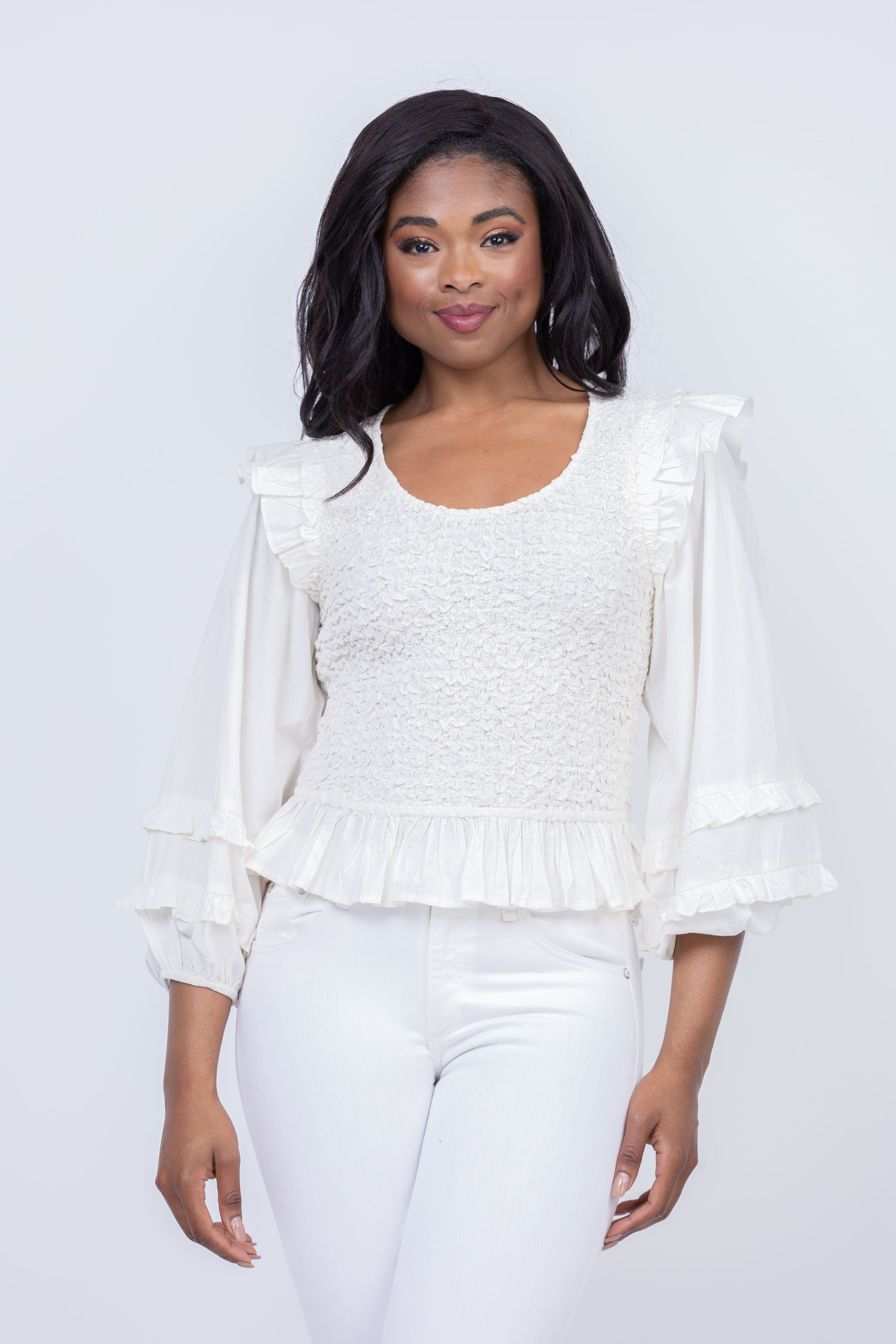 Cleobella Veronika Blouse in Ivory