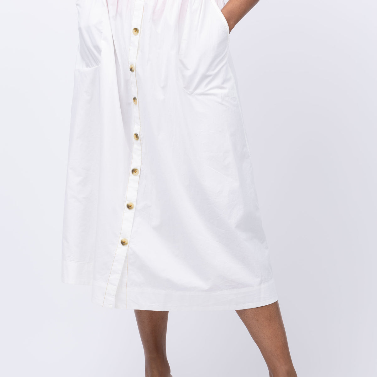 Lilla P Button Front Long Skirt in White – CoatTails