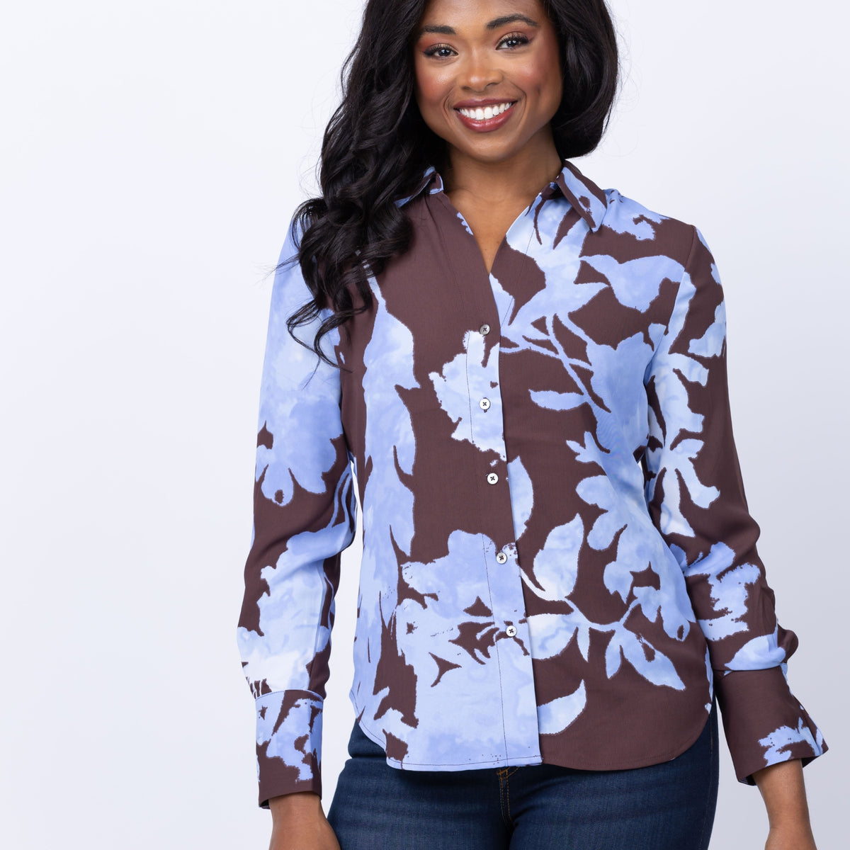 Nic + Zoe Cloud Blossom Woven Top in Brown Mix – CoatTails