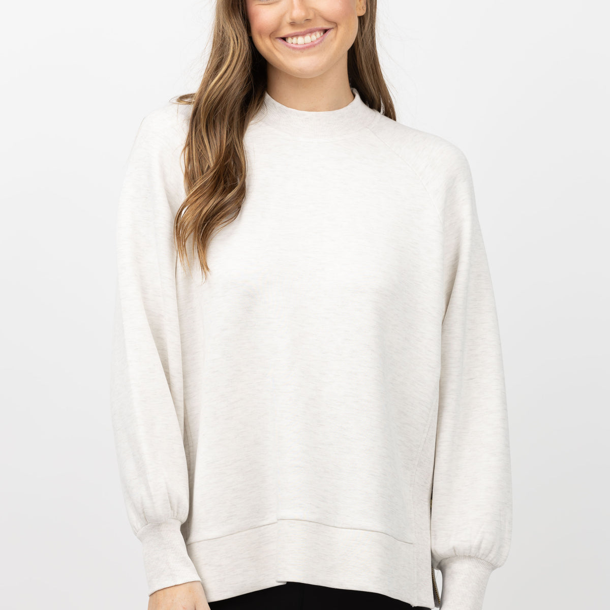 Varley Nicole Sweatshirt in Ivory Marl – CoatTails