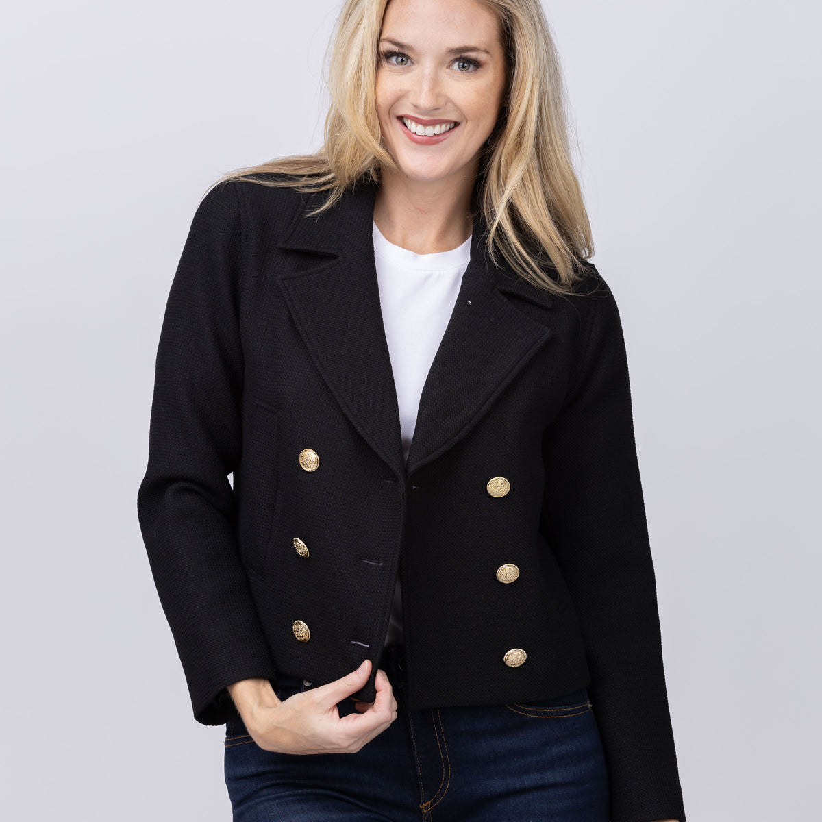Elliott Lauren Double Breasted Jacket in Black – CoatTails