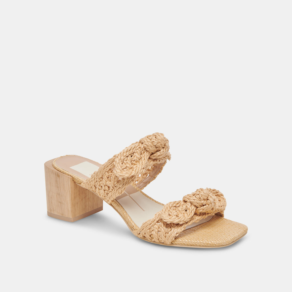 Dolce Vita Zemmie Heels in Light Natural Raffia