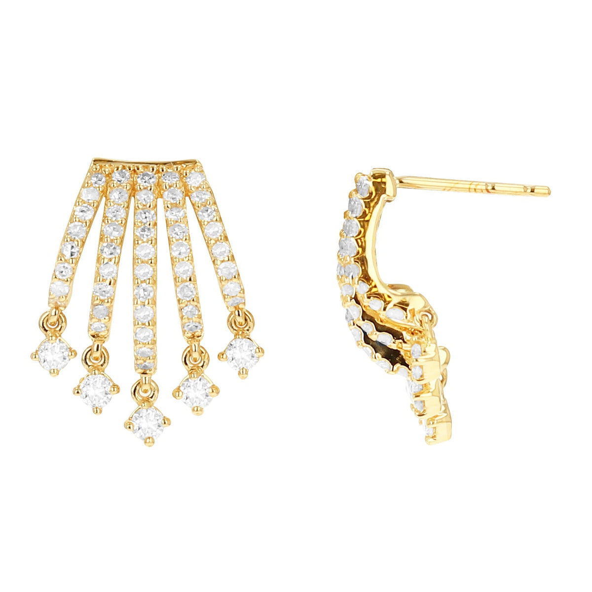 Details by CoatTails Multi Row Earrings in Gold