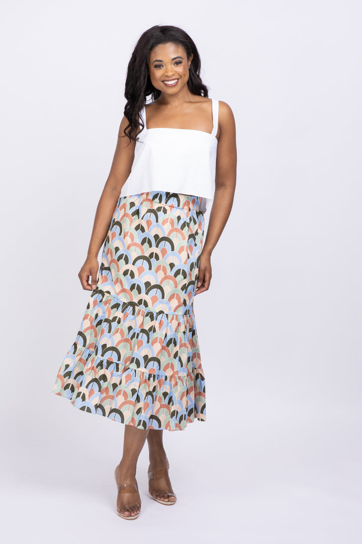 Cara Cara Chase Tiered Midi-Skirt